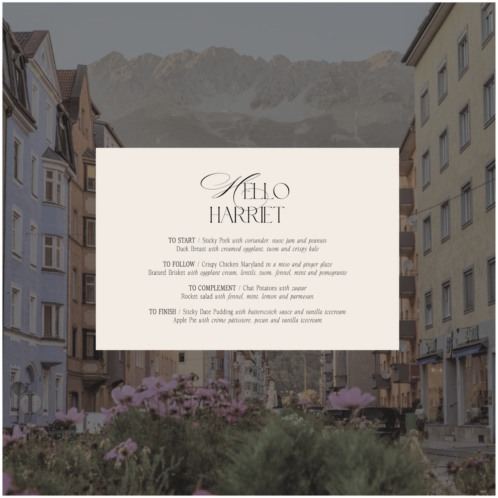 Innsbruck Menu – maeke